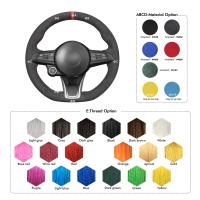 China Black Full Suede Steering Wheel Cover for ALFA ROMEO Giulia Stelvio Tonale 2020-2022 for sale