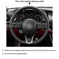 China Black Full Suede Steering Wheel Cover for ALFA ROMEO Giulia Stelvio Tonale 2020-2022 for sale