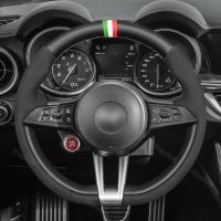 China Alfa Romeo Giulia Quadrifoglio Stelvio 2017-2019 Suede Leather Steering Wheel Cover for sale
