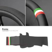 China Alfa Romeo Giulia Quadrifoglio Stelvio 2017-2019 Suede Leather Steering Wheel Cover for sale