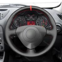 China White Genuine Leather Steering Wheel Cover for Alfa Romeo 147 156 Crosswagon 2003-2007 for sale