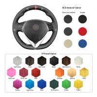 China Custom Fit Black Leather Steering Wheel Cover for Alfa Romeo Giulietta MiTo 2014-2020 for sale