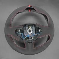China Hand Stitching Full Black Suede Steering Wheel Cover for Alfa Romeo 147 156 Crosswagon 2003-2007 for sale