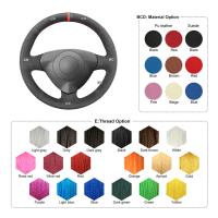 China Hand Stitching Full Black Suede Steering Wheel Cover for Alfa Romeo 147 156 Crosswagon 2003-2007 for sale