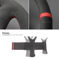 China Hand Stitching Full Black Suede Steering Wheel Cover for Alfa Romeo 147 156 Crosswagon 2003-2007 for sale