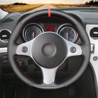 China Hand Sewing Black PU Leather Car Accessories Steering Wheel Cover for Alfa Romeo 159 2007 for sale