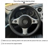 China Hand Sewing Black PU Leather Car Accessories Steering Wheel Cover for Alfa Romeo 159 2007 for sale