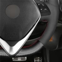 China Alfa Romeo Giulietta 2014-2021 Steering Wheel Cover Hand Sewing and Faux Pu Leather for sale