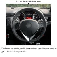 China Hand Sewing Matte Carbon Suede Steering Wheel Cover for Alfa Romeo Mito 2014-2021 for sale