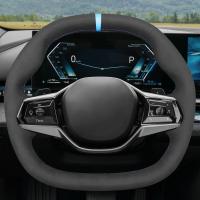 China Customized Hand Stitching Steering Wheel Cover for BMW 5 Series i5 G60 G61 2023 2024 for sale