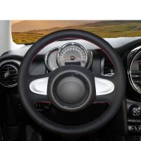 China Genuine Leather Steering Wheel Cover for MINI Hatchback R56 R57 Clubman Clubvan Convertible Countryman Coupe Paceman Roadster 2010-2015 for sale