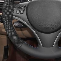 China Suede Steering Wheel Cover for BMW E87 E81 E82 E84 E88 E90 E91 E92 E93 2005-2013 White for sale