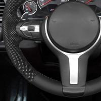 China DIY Super Soft Suede Steering Wheel Cover for BMW F22 F23 F30 F34 F32 F33 F36 F10 F07 F12 F13 F06 F39 F25 F26 F15 F16 Red Thread Color for sale