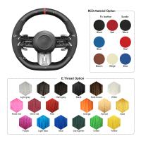 China Leather Suede Hand Stitching Steering Wheel Cover for Mercedes Benz AMG GT A35 A45 C43 CLS53 E53 E63 SL43 2021-2023 for sale