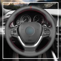 China BMW X3 F25 X4 F26 Car Fitment PU Leather Customized Hollow Strip Steering Wheel Cover for sale