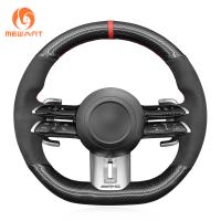 China 20*15*7cm Hand Stitching Carbon Suede Steering Wheel Cover for Mercedes Benz C-Class W206 E-Class W213 2021 AMG for sale