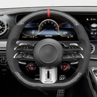 China 20*15*7cm Hand Stitching Carbon Suede Steering Wheel Cover for Mercedes Benz C-Class W206 E-Class W213 2021 AMG for sale