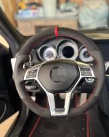 China Mercedes Benz C220 C Class E Class E212 E250 E350 A45 AMG W204 W212 C350 Suede Hand Sewing Steering Wheel Cover for sale