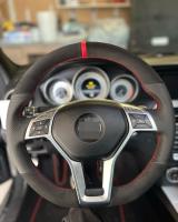 China Mercedes Benz C220 C Class E Class E212 E250 E350 A45 AMG W204 W212 C350 Suede Hand Sewing Steering Wheel Cover for sale
