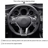 China Mercedes Benz A45 AMG W176 C63 W204 CLA C117 CLS 63 S-Model 2011-2016 Red Suede Car Steering Wheel Cover for sale