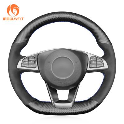 China Mercedes Benz W205 AMG C43 C117 GLA 45 X156 C218 W213 Carbon Fiber Suede Steering Wheel Cover for sale