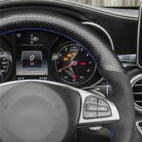 China Mercedes Benz W205 AMG C43 C117 GLA 45 X156 C218 W213 Carbon Fiber Suede Steering Wheel Cover for sale