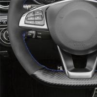 China Mercedes Benz W205 AMG C43 C117 GLA 45 X156 C218 W213 Carbon Fiber Suede Steering Wheel Cover for sale