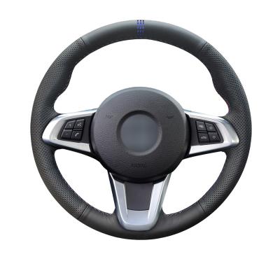 China Modern Black Genuine Leather Steering Wheel Cover for BMW Z4 E89 2009-2016 Easy to Install for sale