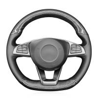 China Mercedes GLC X253 C E S SL GLE CLA CLS Class AMG C43 Carbon Fiber Steering Wheel Cover for sale