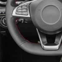 China Hand Sewing Steering Wheel Cover for Mercedes C E S SL GLC GLE CLA CLS Class AMG C43 for sale