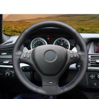 China Customized Thread Color Black Leather Steering Wheel Cover for BMW X5 E X6 M 2006-2014 for sale