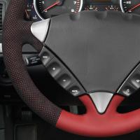 China Sports Style Hand Stitched Leather Steering Wheel Cover for Porsche Cayenne 2003-2010 for sale