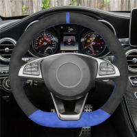 China MEWANT Alcantera Steering Wheel Cover for Mercedes C E S SL GLC GLE CLA CLS Class AMG for sale