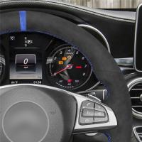 China MEWANT Alcantera Steering Wheel Cover for Mercedes C E S SL GLC GLE CLA CLS Class AMG for sale