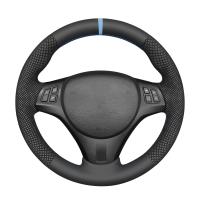 China Soft Suede Strip Leather Steering Wheel Cover for BMW 1 Series E 3 Series E X1 M3 2005-2013 for sale