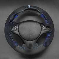 China Soft Suede Strip Leather Steering Wheel Cover for BMW 1 Series E 3 Series E X1 M3 2005-2013 for sale