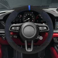 China Customized Color Leather Steering Wheel Cover for Porsche 911 992 Taycan 2020 2021 2022 for sale