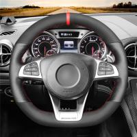 China Steering Wheel Cover for Mercedes AMG GT C63 C63S CLA45 CLS E43 E63S GLC63 GLE63 S3 SLC43 for sale