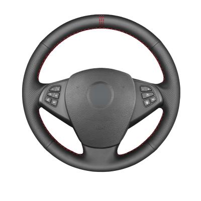 China 2009-2010 Custom Black PU Leather Steering Wheel Cover for BMW X3 E83 3-Spoke Wheel for sale
