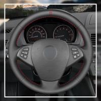 China 2009-2010 Custom Black PU Leather Steering Wheel Cover for BMW X3 E83 3-Spoke Wheel for sale
