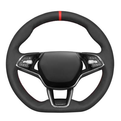 China Custom PU Leather Steering Wheel Cover for Skoda Fabia Octavia VRS RS 20212022 2023 for sale