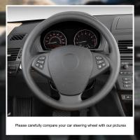 China 2009-2010 Custom Black PU Leather Steering Wheel Cover for BMW X3 E83 3-Spoke Wheel for sale