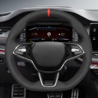 China Custom PU Leather Steering Wheel Cover for Skoda Fabia Octavia VRS RS 20212022 2023 for sale
