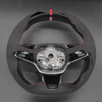 China Custom PU Leather Steering Wheel Cover for Skoda Fabia Octavia VRS RS 20212022 2023 for sale