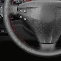 China Red Line Design Leather Steering Wheel Cover for Mercedes-Benz C-Class W203 2001-2004 for sale