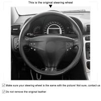 China Red Line Design Leather Steering Wheel Cover for Mercedes-Benz C-Class W203 2001-2004 for sale