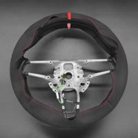 China 2001-2005 Year Perfectly Fit Hand Stitching Genuine Leather Suede Steering Wheel Cover for Porsche 911 for sale