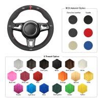 China 2001-2005 Year Perfectly Fit Hand Stitching Genuine Leather Suede Steering Wheel Cover for Porsche 911 for sale