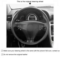 China Mercedes-Benz C-Class W203 2001-2004 Blue Artificial Leather 3-Spoke Wheel Steering Cover for sale