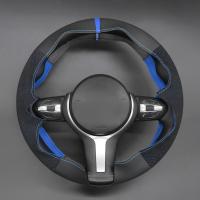 China Custom Hand Stitch Black Suede Leather Steering Wheel Cover for BMW M Sport Series for sale